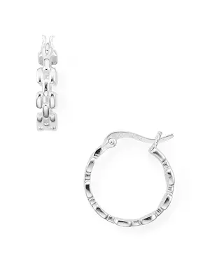 Aqua Chain-effect Sterling Hoop Earrings