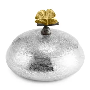 Michael Aram Butterfly Ginkgo Round Trinket Box - Silver