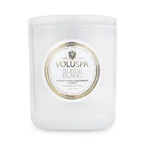 Voluspa Suede Blanc Candle - White