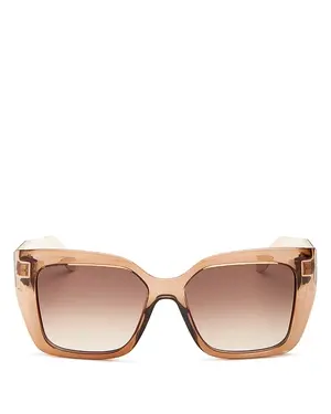 FERRAGAMO 55mm Square Frame Sunglasses - Beige/brown Gradient