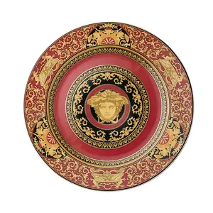 Versace Rosenthal Meets Medusa Service Plate, 12 - Red