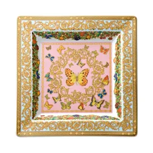 Versace Rosenthal Meets Butterfly Garden 8.5 Square Tray