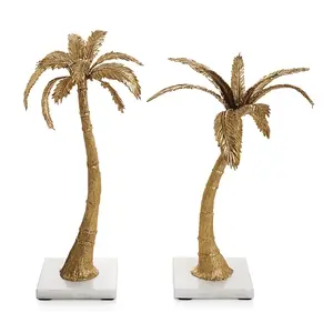 Michael Aram Palm Candleholders - White/gold