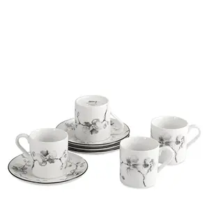 Michael Aram Black Orchid Demitasse Set, Service For 4 - White
