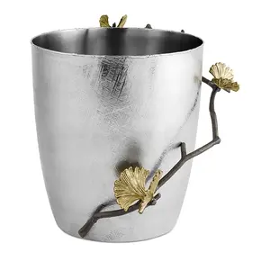 Michael Aram Butterfly Ginkgo Wastebasket - Silver
