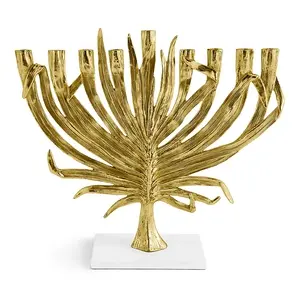 Michael Aram Palm Menorah - White/gold