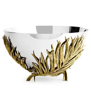 Michael Aram Palm Centerpiece Bowl - Silver/gold