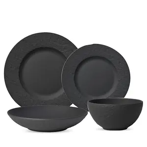VILLEROY & BOCH Manufacture Rock 4 Piece Place Setting - Black