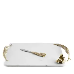 Michael Aram Tulip Cheeseboard & Knife - White