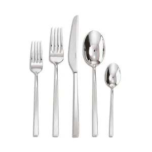 SAMBONET Linea Q 5 Piece Stainless Steel Place Setting - Silver