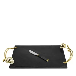 Michael Aram Anemone Large Cheeseboard With Spreader - Black