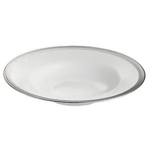 Michael Aram Silversmith Rimmed Bowl - White And Platinum