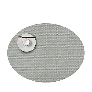 CHILEWICH Mini Basketweave Oval Placemat Aloe Green