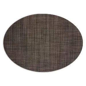 CHILEWICH Mini Basketweave Oval Placemat Dark Walnut