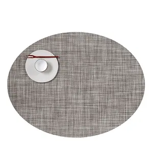 CHILEWICH Mini Basketweave Oval Placemat Gravel