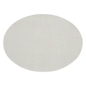 CHILEWICH Mini Basketweave Oval Placemat Sandstone White