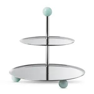 SAMBONET Penelope Sterling Silver 2 Tier Pastry Stand - Steel