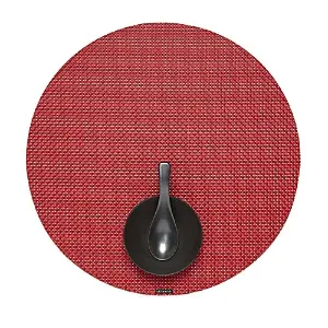 CHILEWICH Basketweave Round Placemat Chili