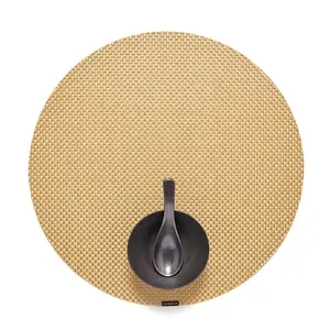 CHILEWICH Basketweave Round Placemat - Gilded