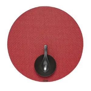 CHILEWICH Basketweave Round Placemat Ochre