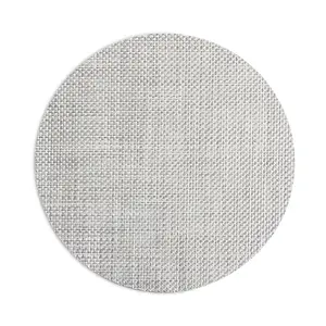 CHILEWICH Basketweave Round Placemat White/silver