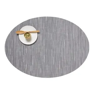 CHILEWICH Bamboo Oval Placemat - Fog