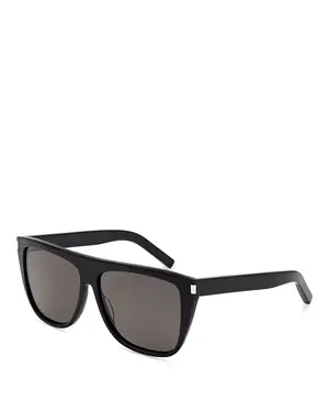 Saint Laurent Flat Top Square Sunglasses 59mm Black/smoke