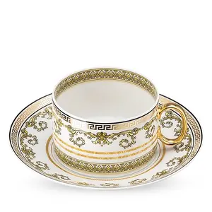 Versace Virtus Gala Tea Cup & Saucer - White