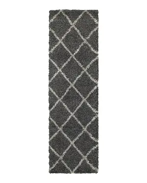 ORIENTAL WEAVERS Henderson Shag 90 Runner Rug, 2'3 X 7'6 - Charcoal/gray