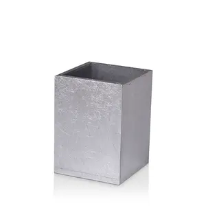 MIKE & ALLY Eos Leaf Brush Holder - Silver