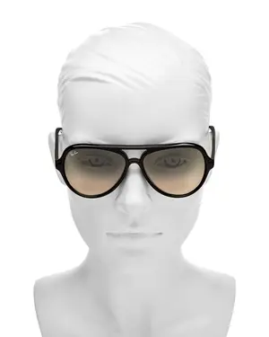 Ray-ban Brow Bar Aviator Sunglasses - Black/light Gray Gradient