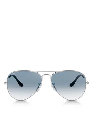 Ray-ban Original Brow Bar Aviator 58mm Sunglasses - Silver/crystal Gradient Light Blue