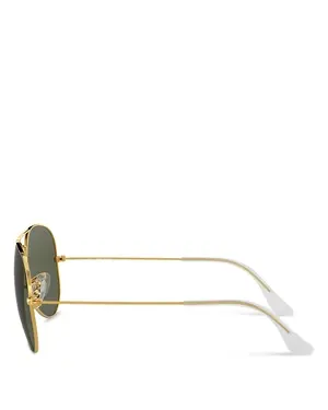 Ray-ban Original Brow Bar Aviator Sunglasses, 58mm - Gold/dark Green Solid