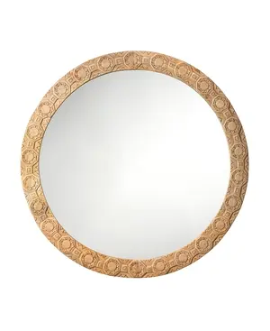 JAMIE YOUNG CO. Relief Carved Round Mirror - Natural