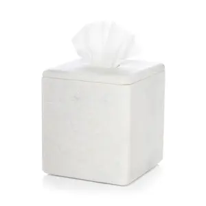 SFERRA Velina Marble Tissue Holder - Dove