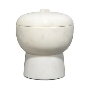 JAMIE YOUNG CO. Bennett Marble Storage Bowl With Lid - White