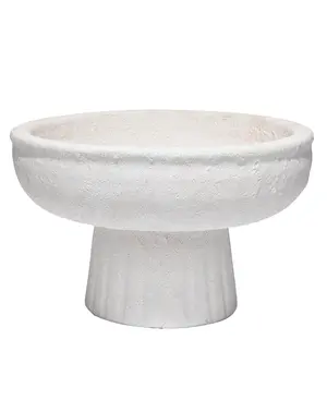JAMIE YOUNG CO. Aegean Ceramic Pedestal Decorative Bowl - White