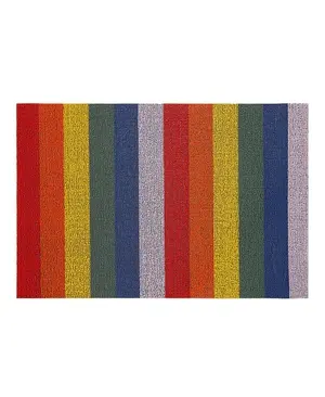 CHILEWICH Pride Stripe Shag Doormat, 18 X 28 - Rainbow