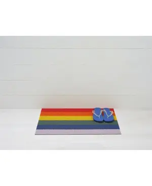 CHILEWICH Pride Stripe Shag Doormat, 18 X 28