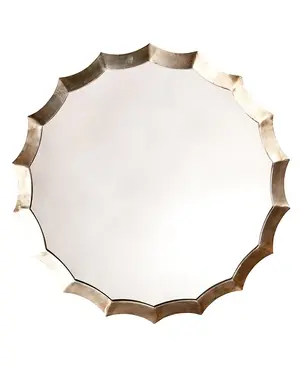 JAMIE YOUNG CO. Round Metal Scalloped Wall Mirror - Silver