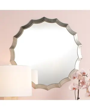 JAMIE YOUNG CO. Round Metal Scalloped Wall Mirror