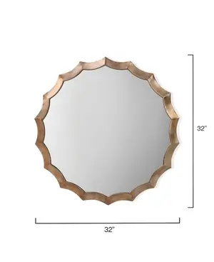 JAMIE YOUNG CO. Round Metal Scalloped Wall Mirror