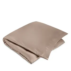 Gingerlily Silk Solid Duvet Cover, Queen - Mocha