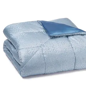 Gingerlily Coral Fern Eiderdown Coverlet, Queen - Blue