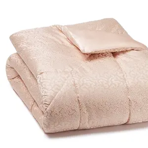 Gingerlily Coral Fern Eiderdown Coverlet, Queen Pink
