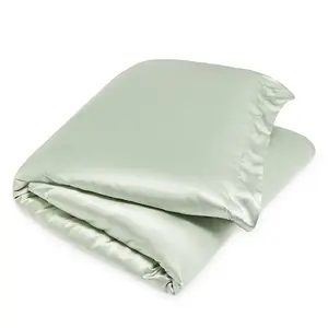 Gingerlily Silk Solid Duvet Cover, King Sage