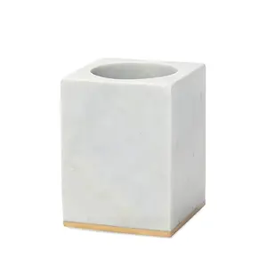 SFERRA Pietra Marble Toothbrush Holder - White/gold