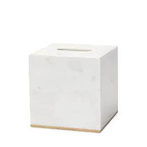 SFERRA Pietra Marble Tissue Holder White/gold