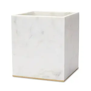 SFERRA Pietra Marble Waste Basket - White/gold