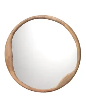 JAMIE YOUNG CO. Organic Mango Wood Round Wall Mirror - Beige